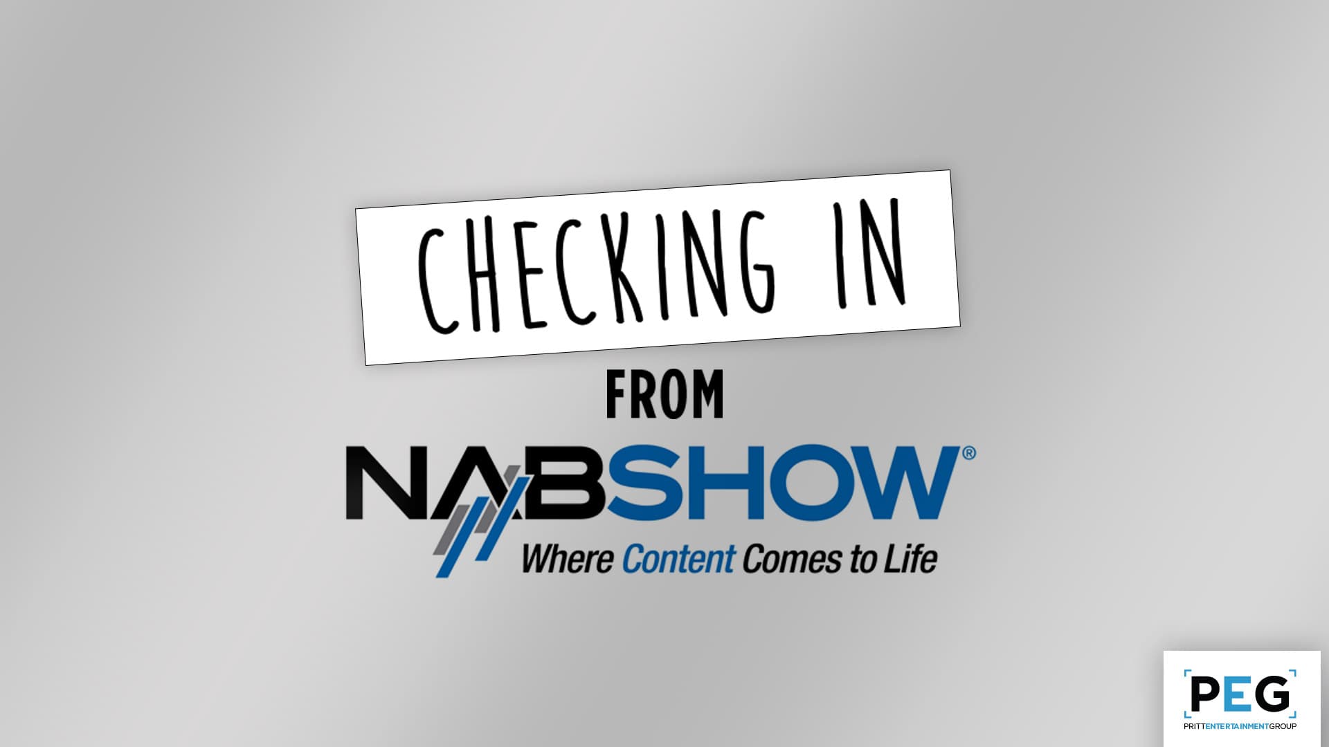 Checking In From NAB - PEG Blog